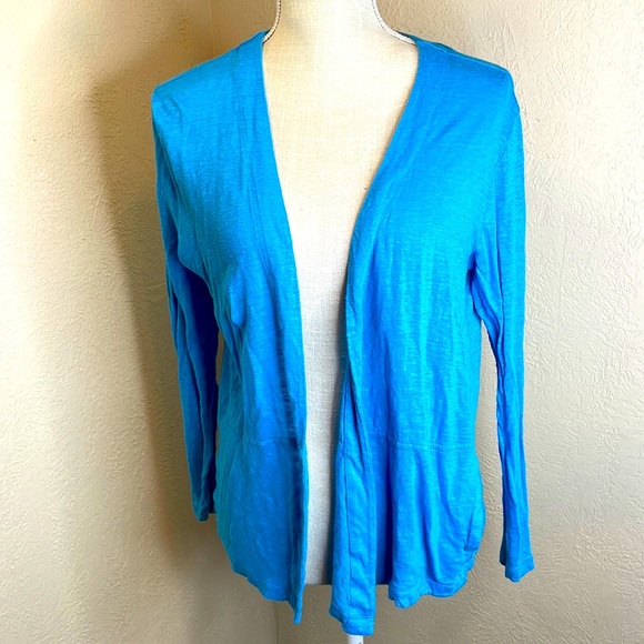 J. Jill | Sweaters | J Jill Blue 0 Linen Cardigan | Poshmark